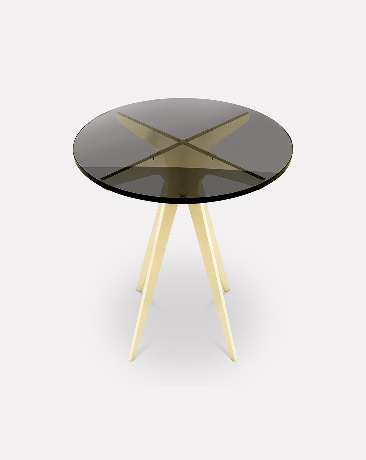 Dean Smoked Glass and Brass Side Table by Gabriel Scott | Curio