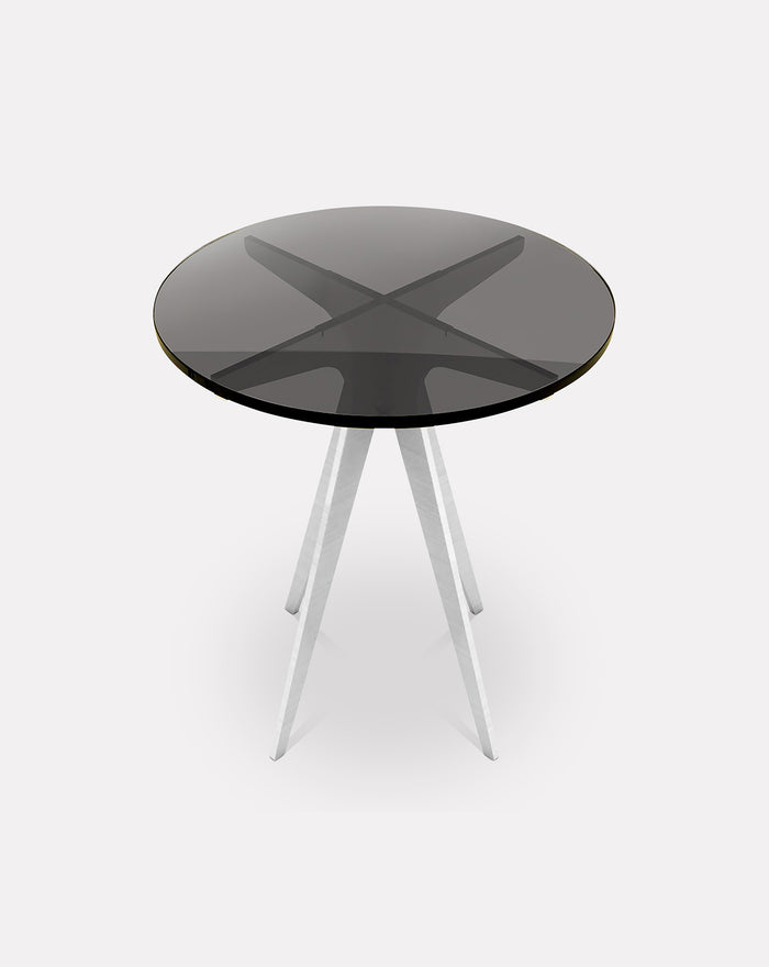 Dean Smoked Glass and Brass Side Table by Gabriel Scott | Curio
