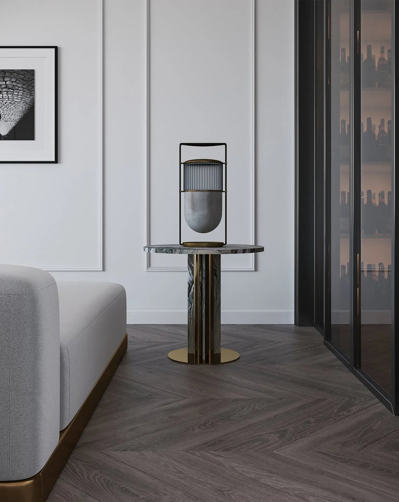 Haru Cipollino Verde Marble Side Table SideTables by Stone Stackers | Curio