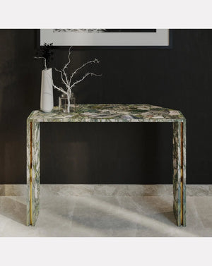Innis Marinace Verde Marble Console Table Consoles by Stone Stackers ...