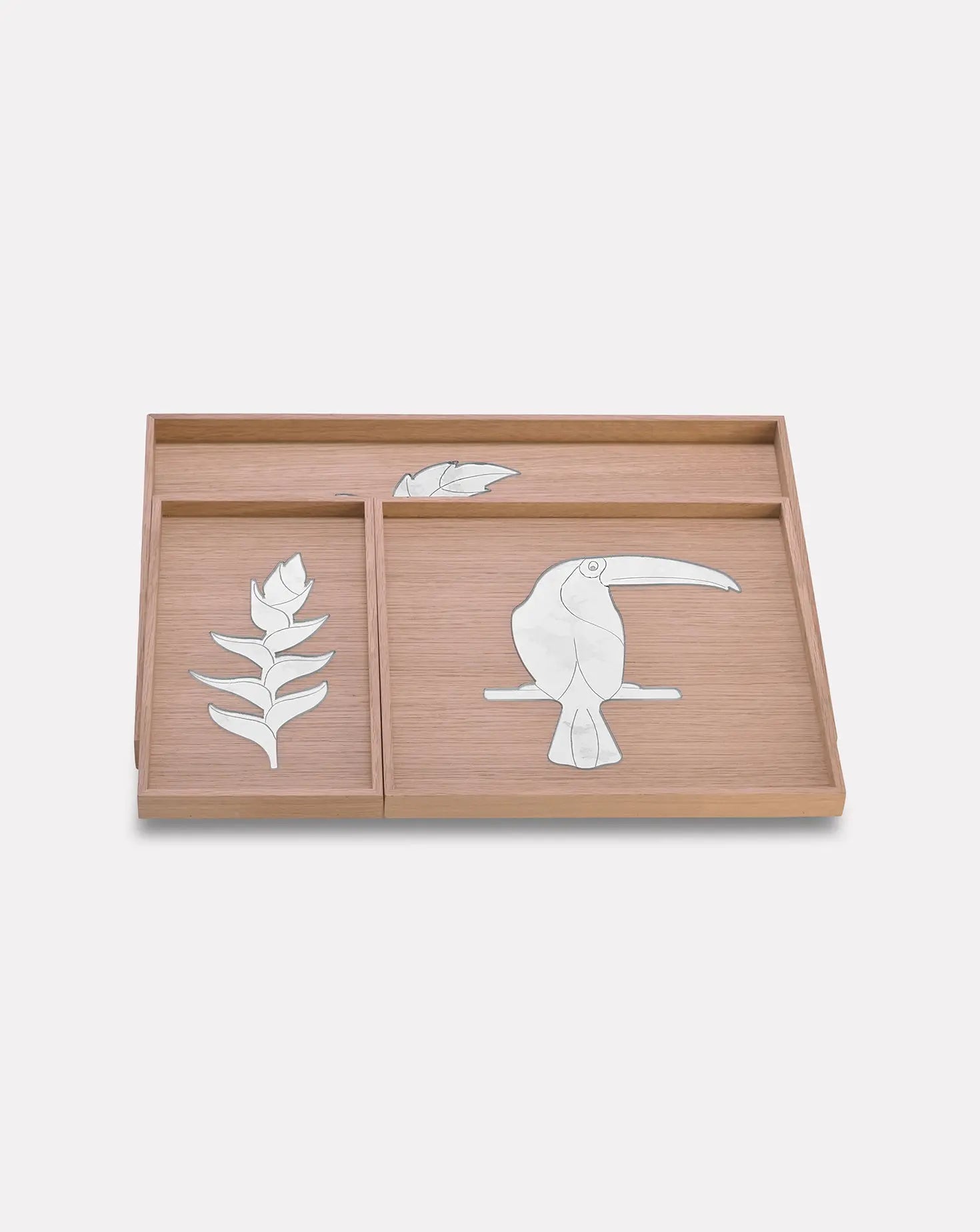 Set of 3 Tropical Reflections MIrror Trays by Casarialto | Curio